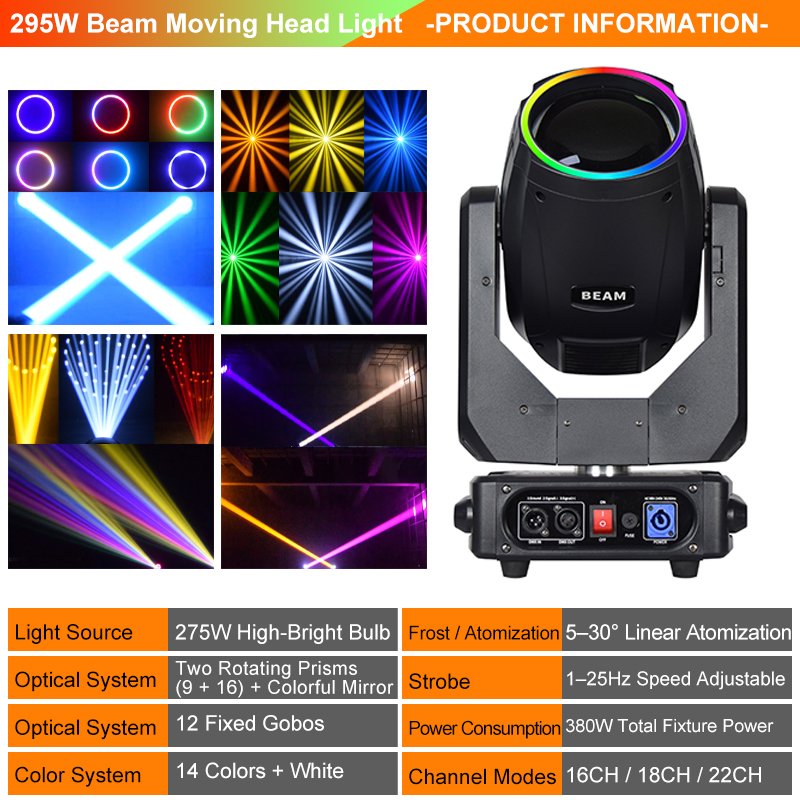 295W Beam Moving Head Light | High Brightness Stage Beam Light with ...